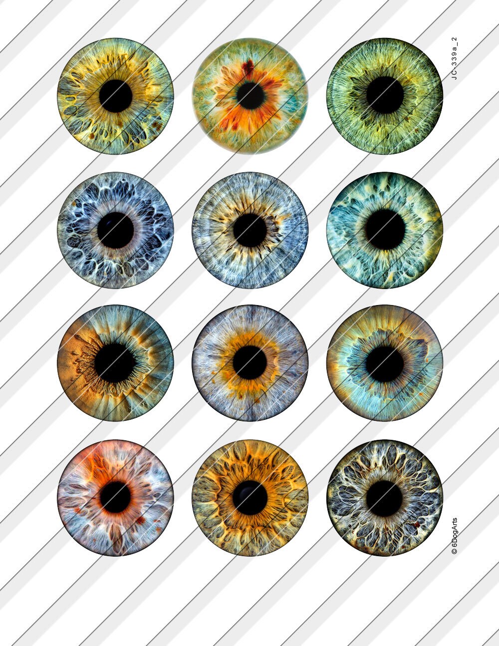 2" Circles Realistic Eye Irises Digital Collage Sheets Printable ...