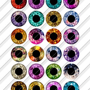 Sparkling Doll Eyes Digital Collage Sheets Printable Pupils Irides ...