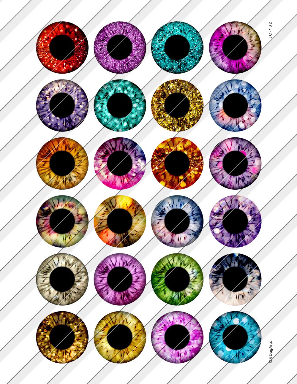 Sparkling Doll Eyes Digital Collage Sheets Printable Pupils - Etsy