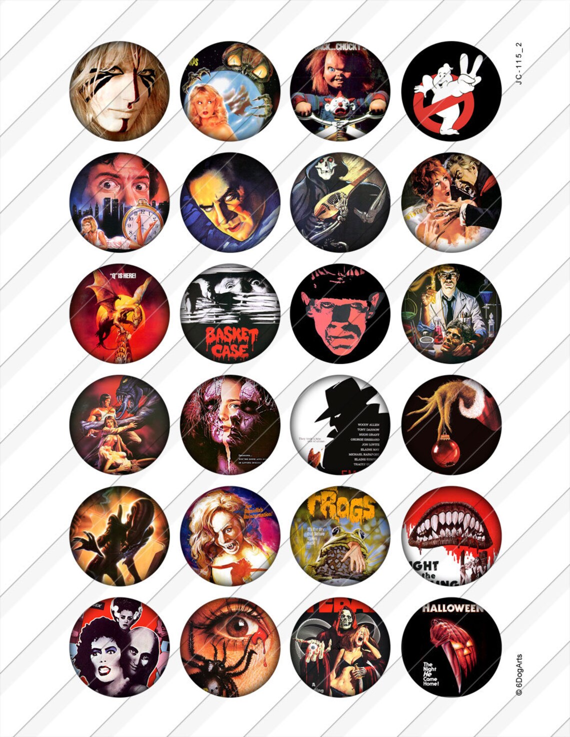 Horror Movie Posters Digital Collage Sheets Downloads for Bottle Cap ...