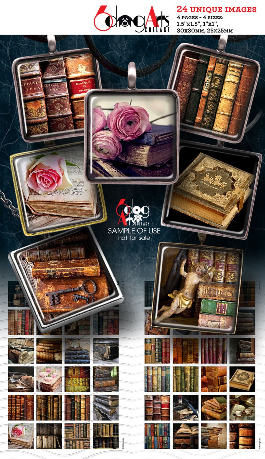 Vintage Books Digital Collage Sheets Printable Download for - Etsy