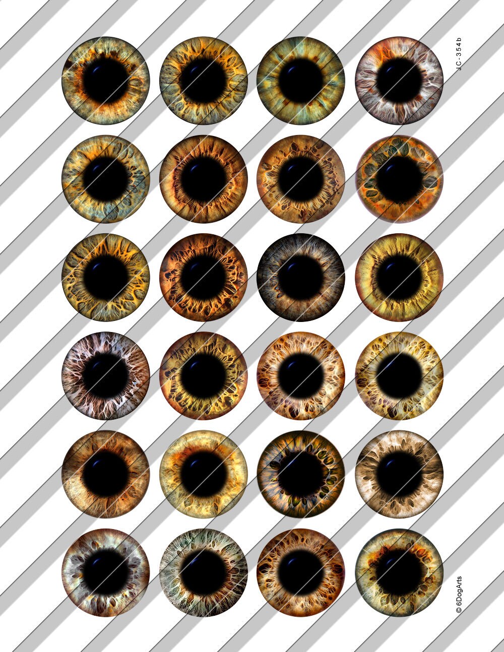 Brown Doll Eyes Digital Collage Sheets Printable Pupils Irides - Etsy