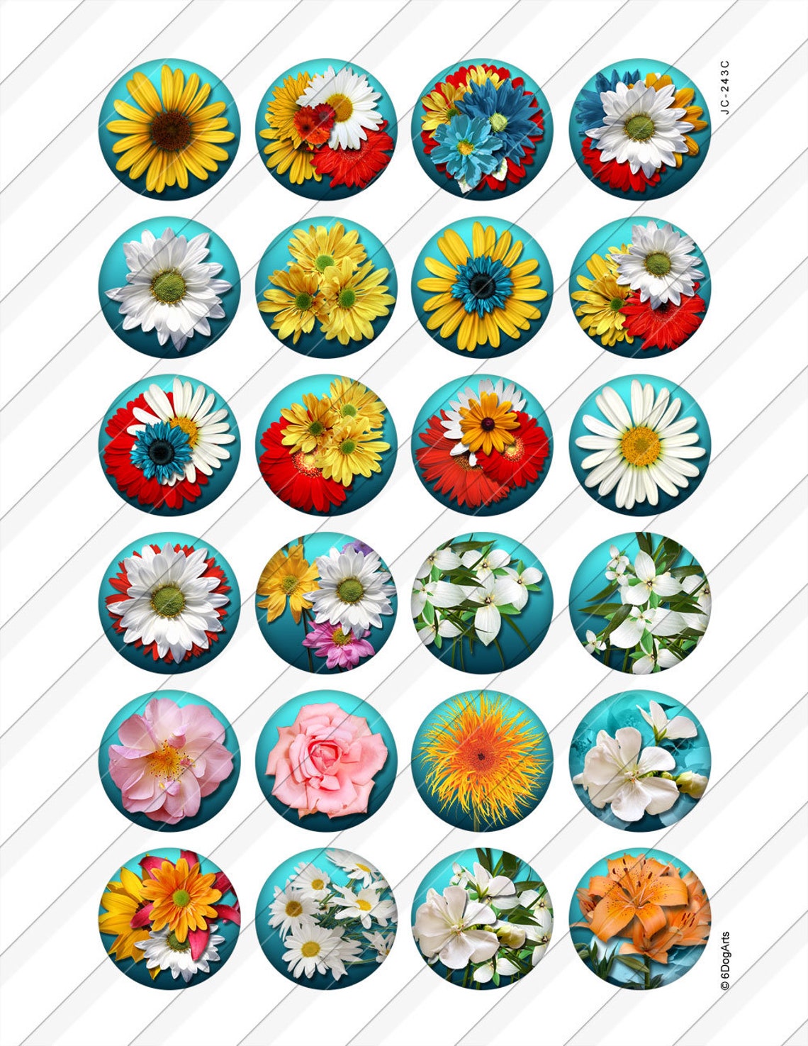 Flower Bouquet Digital Collage Sheets Printable Download for - Etsy