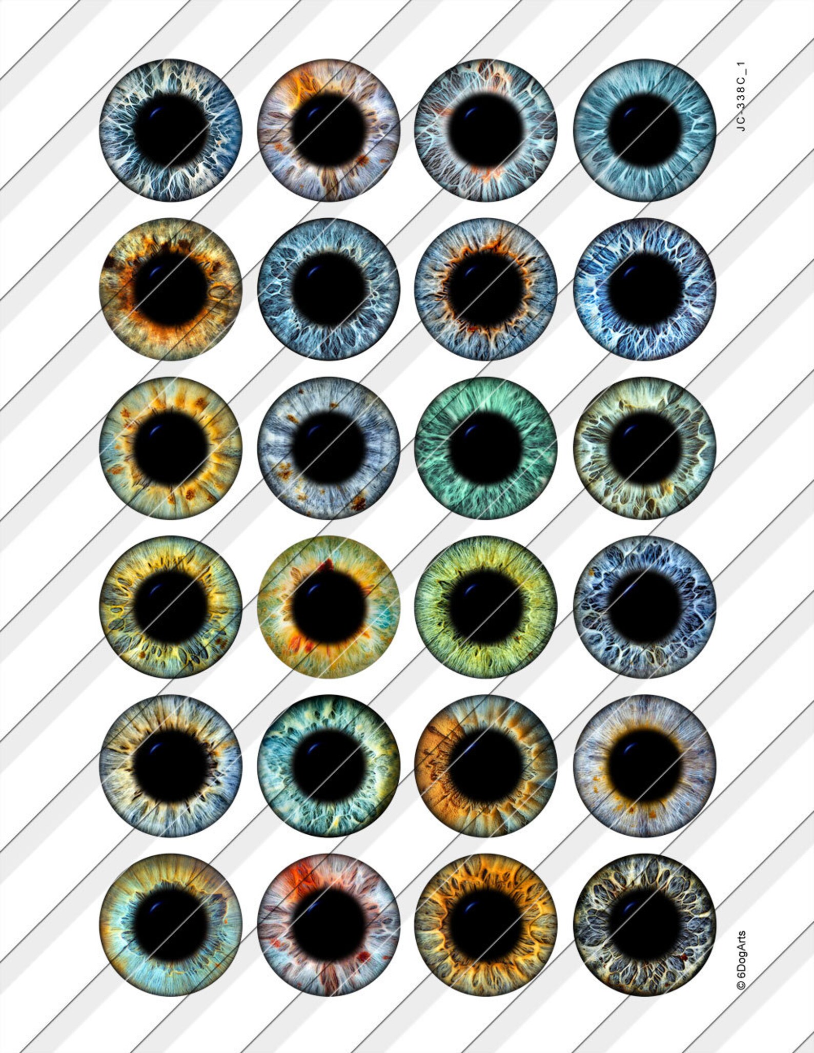 48 Doll Eye Irises W/ MEDIUM Pupils Digital Collage Sheets Printable ...