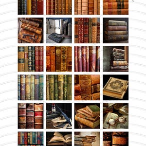 Vintage Books Digital Collage Sheets Printable Download for Pendants ...