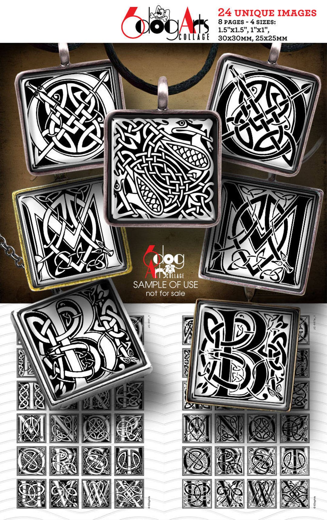 Celtic Alphabet 1.5x1.5 1x1 - Etsy