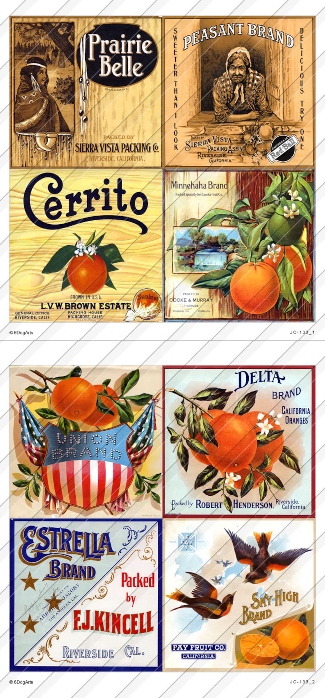 Vintage Crate Labels Digital Collage Sheets Printable Download | Etsy