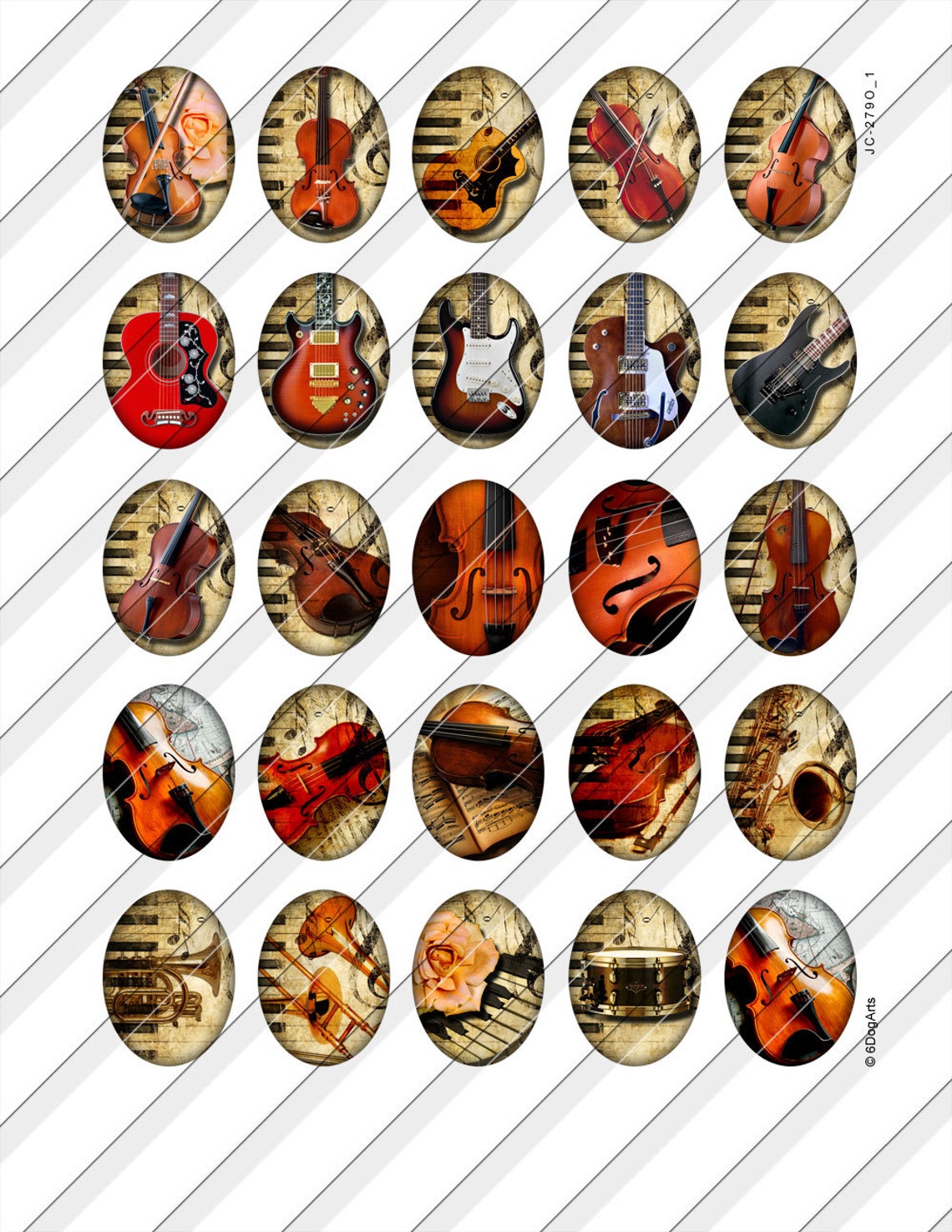 Musical Instruments Digital Collage Sheets Printable Download - Etsy