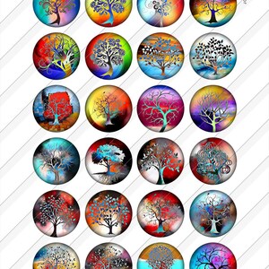 48 Tree of Life Digital Collage Sheets Printable Download Bottle Caps ...
