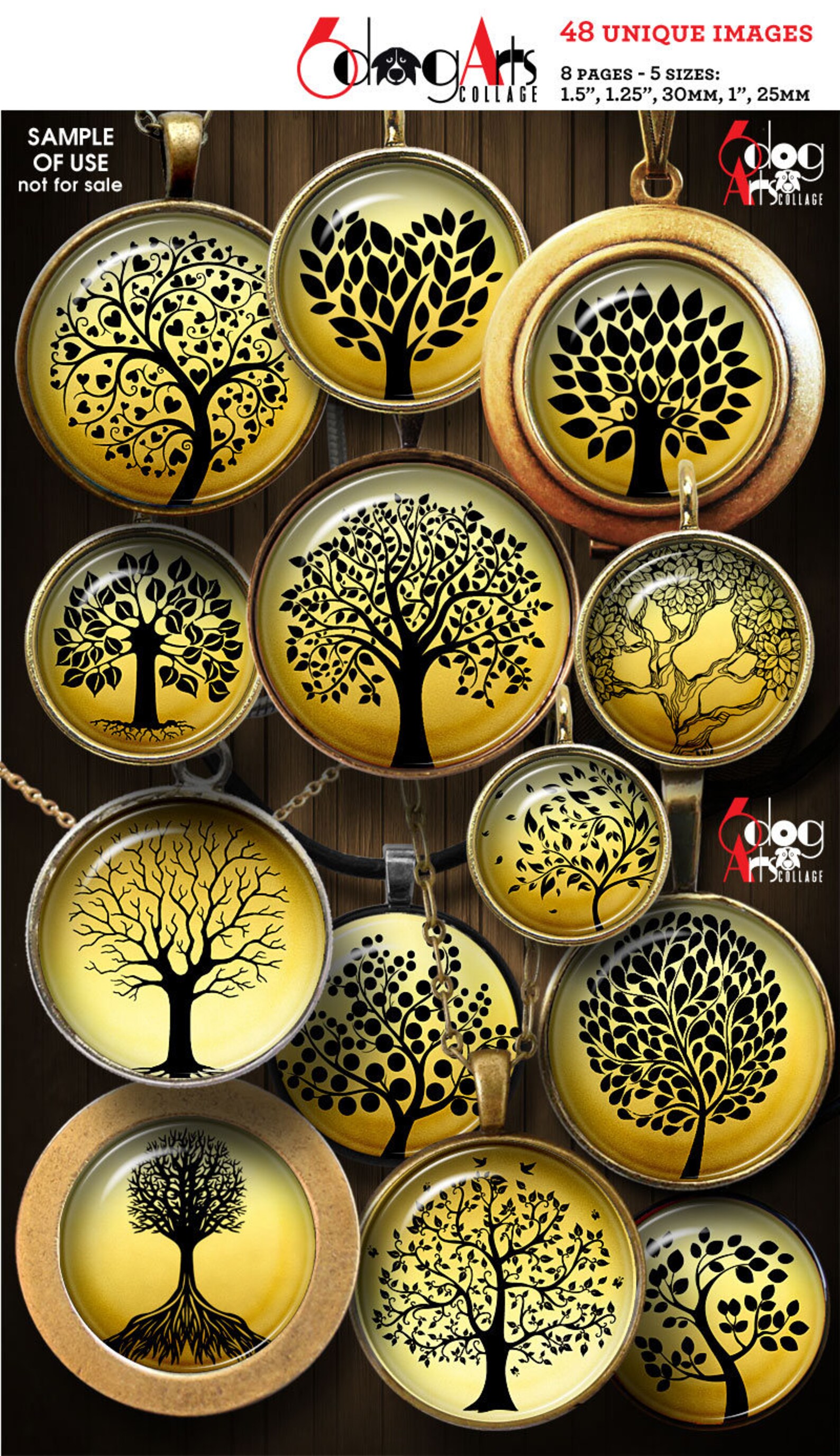 Tree of Life Digital Collage Sheets Printable Downloads for | Etsy