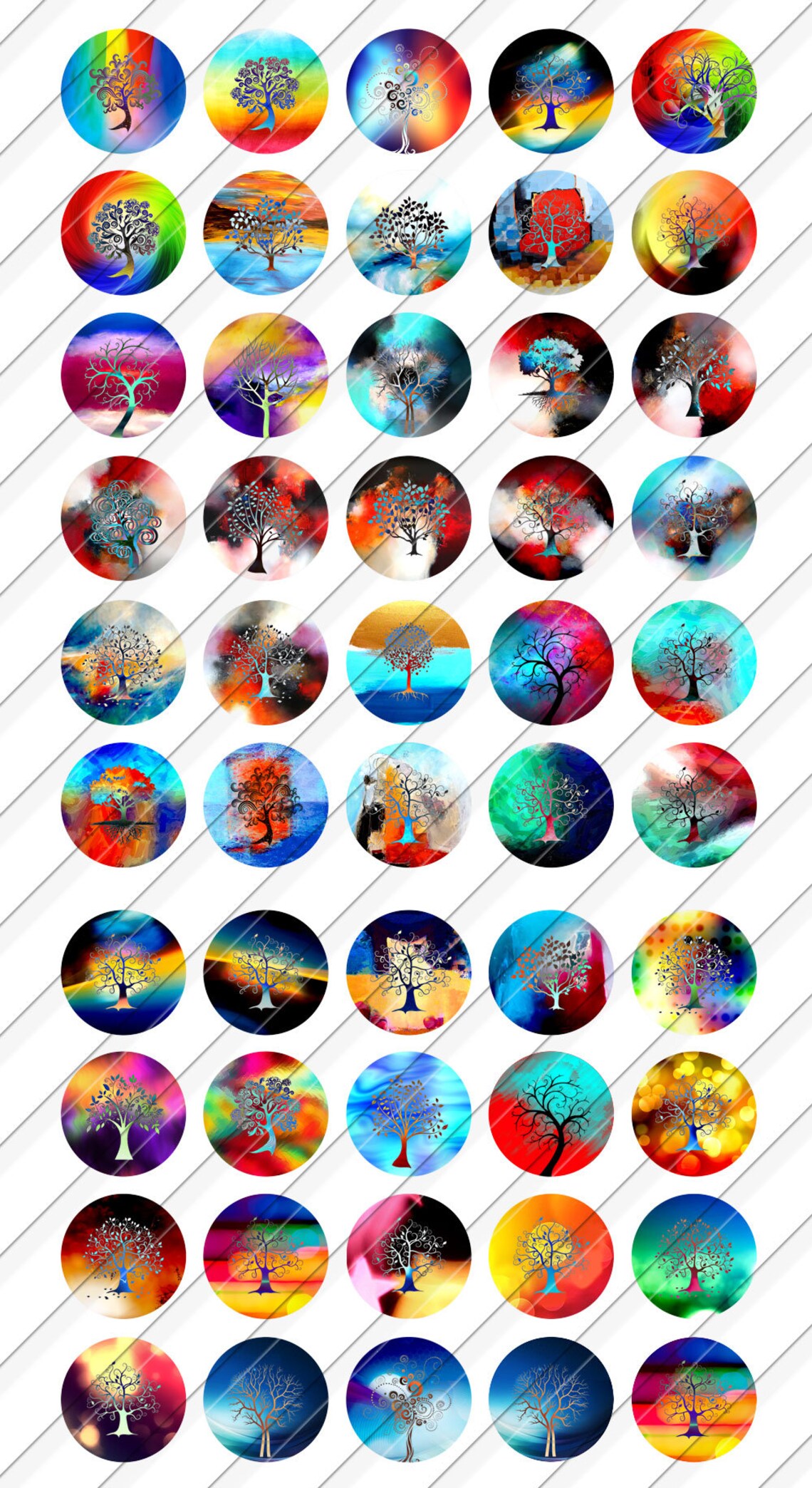 Tree of Life Digital Collage Sheets Printable 2.625 - Etsy