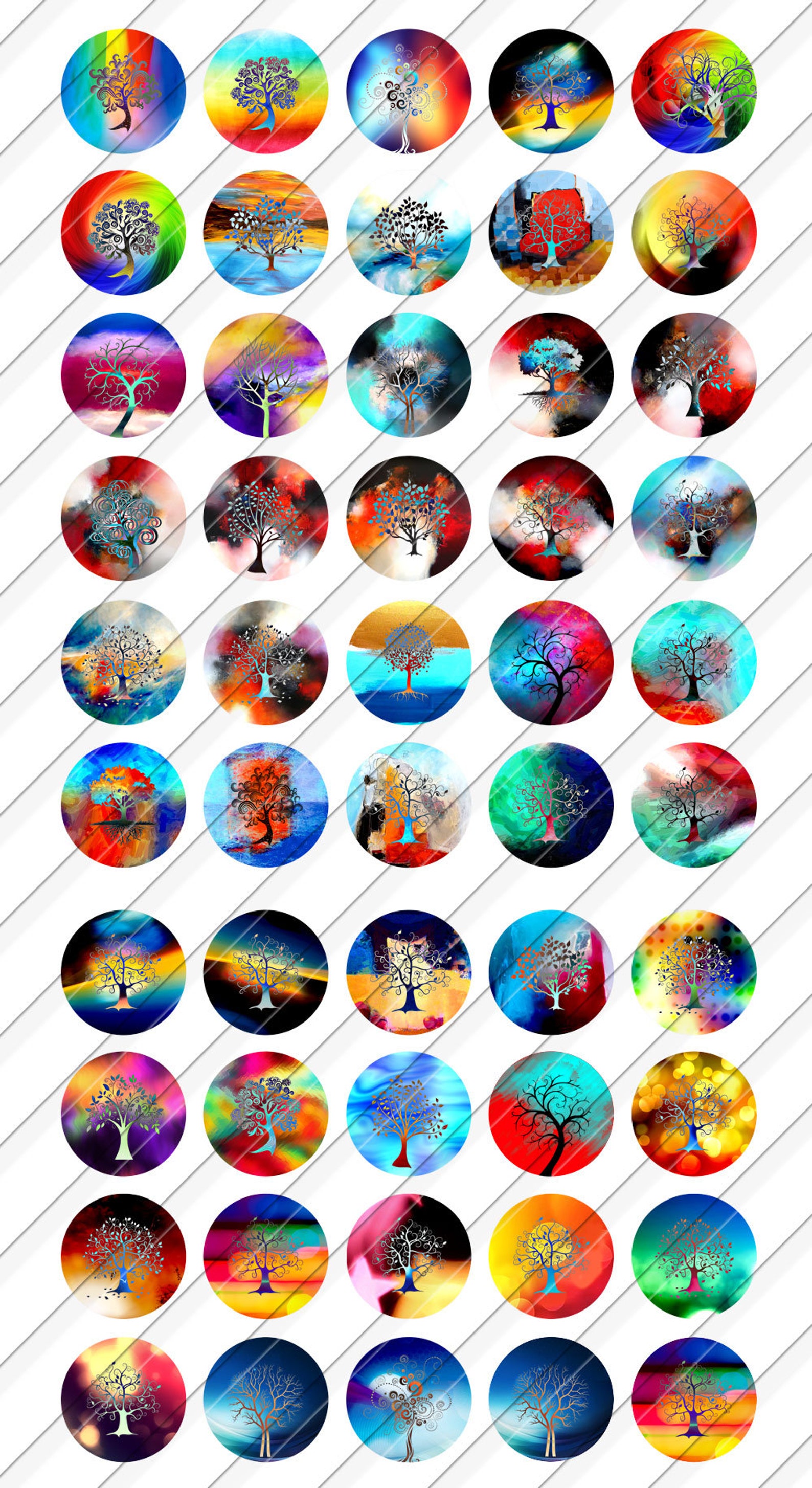 Tree of Life Digital Collage Sheets Printable 2.625 | Etsy