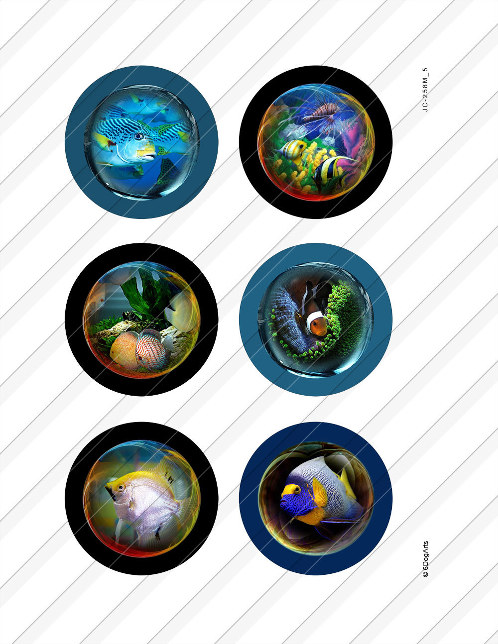 Sea in a Bubble Digital Collage Sheets 2.625 and - Etsy