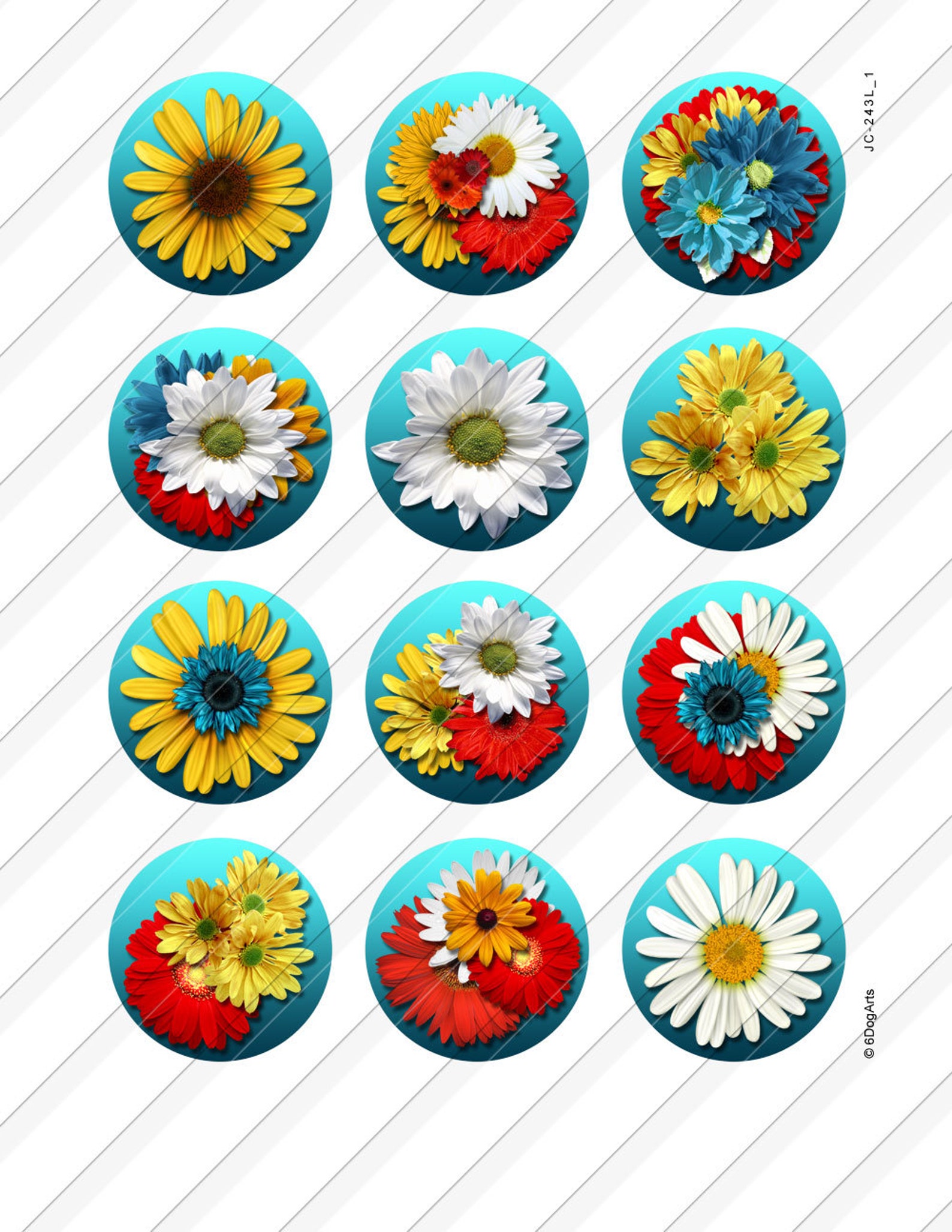 Flower Bouquet Digital Collage Sheets Printable Download for - Etsy