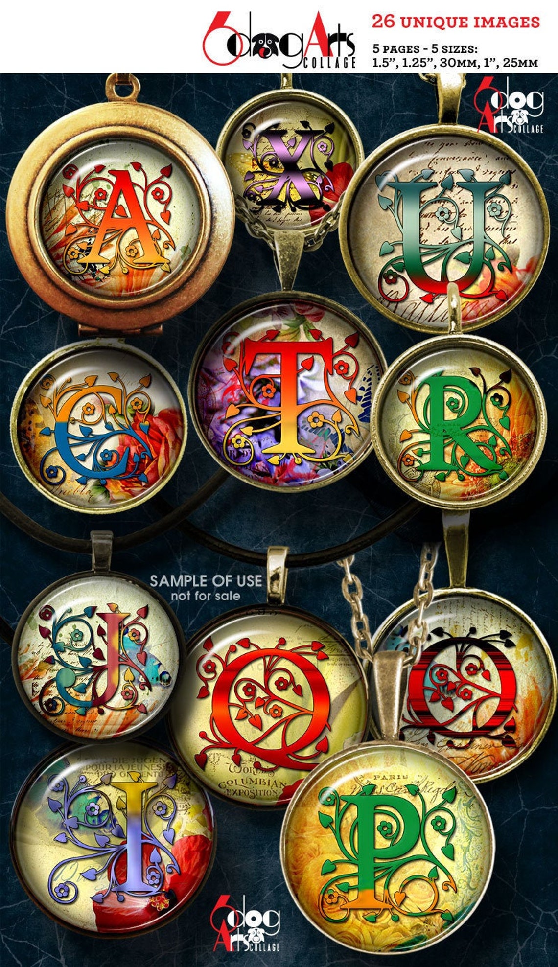 Retro Alphabet Letters Digital Collage Sheets Printable | Etsy