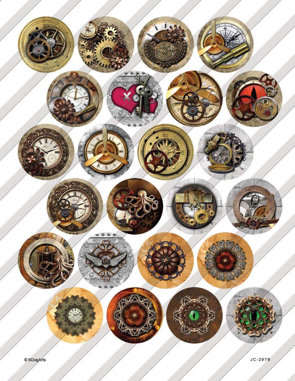 Steampunk Designs Digital Collage Sheets Printable Download | Etsy