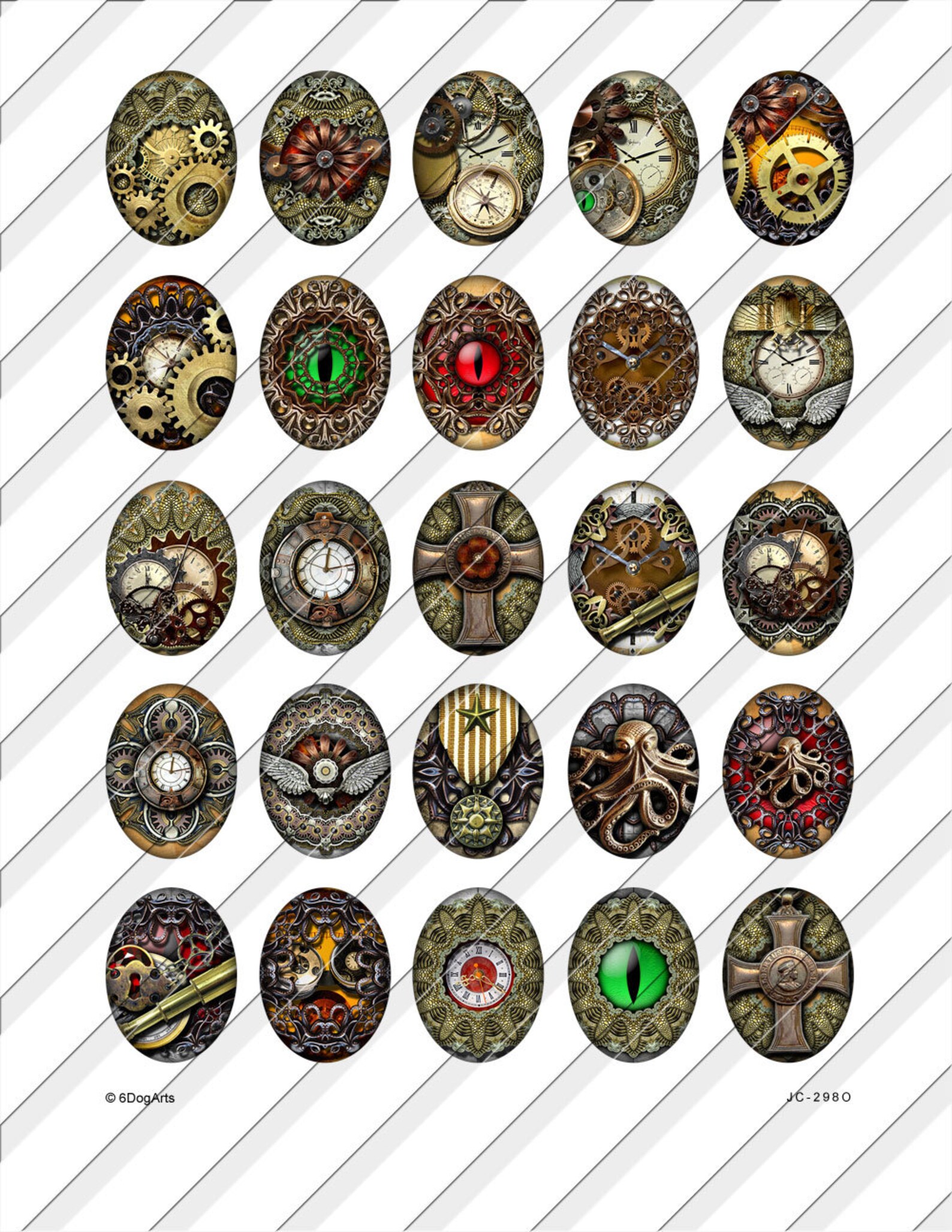 Steampunk Designs Digital Collage Sheets Printable Download for ...