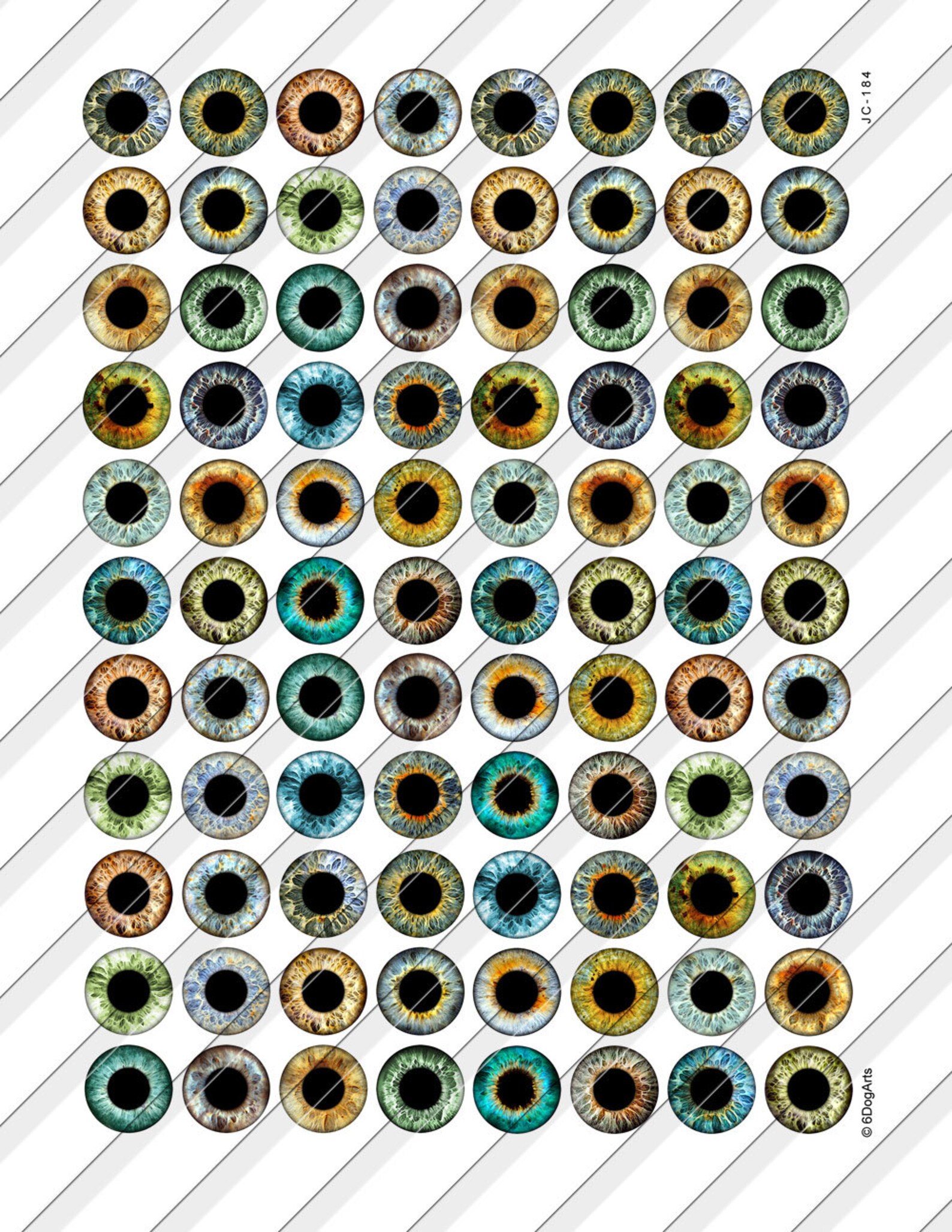 Blythe Doll Eyes W/ MEDIUM Pupils Digital Collage Sheets Printable ...