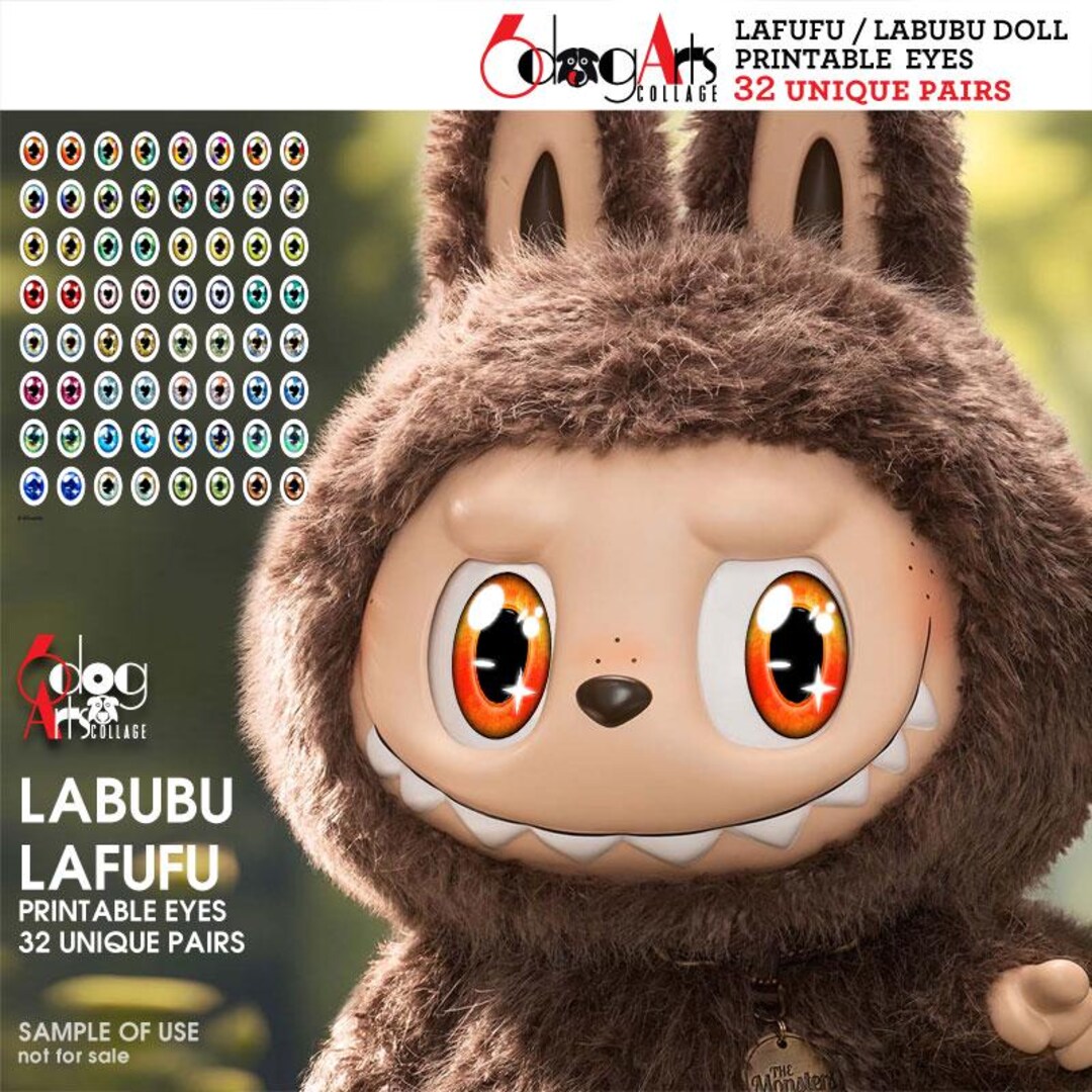 DIY Labubu Lafufu Eyes - Printable Digital Collage Sheet for Making Eye ...