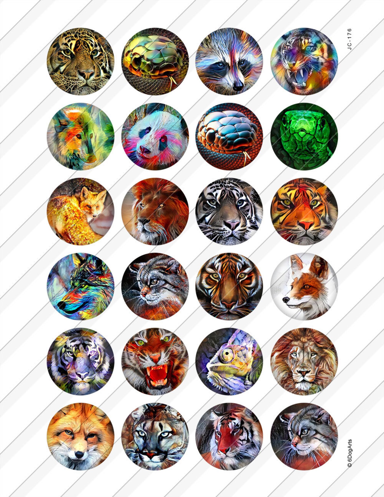 Animal Painting Digital Collage Sheets Printable Downloads for | Etsy