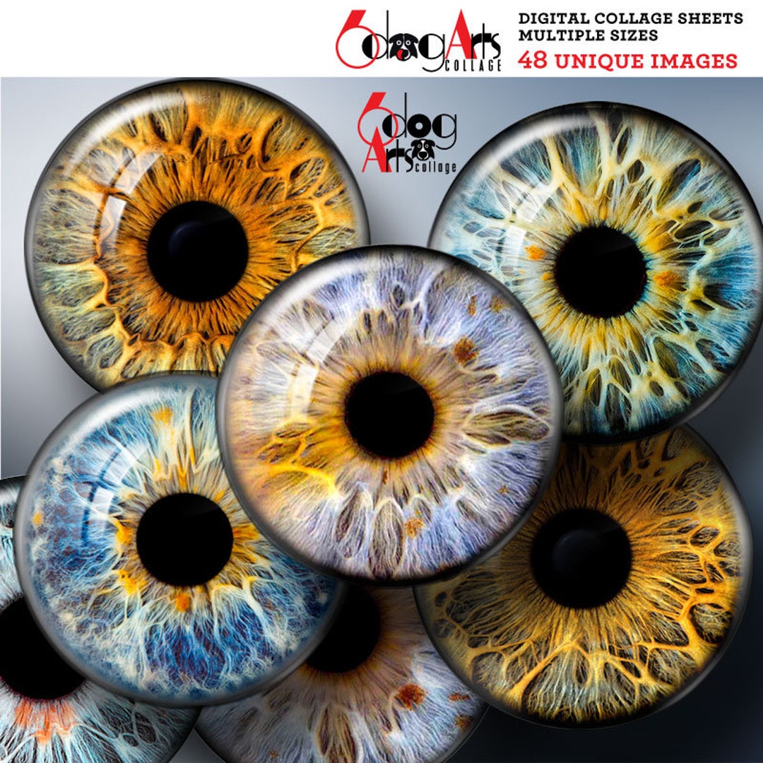 Doll Eye Irises Digital Collage Sheets Printable Realistic Irides ...