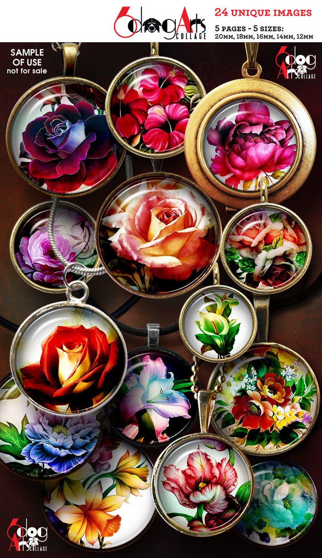 Flower Painting Digital Collage Sheets Printable Download for - Etsy