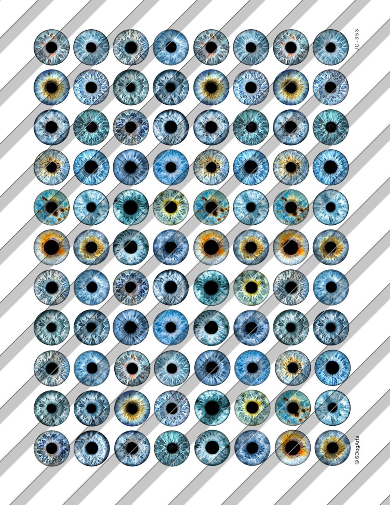Blue Doll Blythe Eyes Digital Collage Sheets Printable Pupils - Etsy