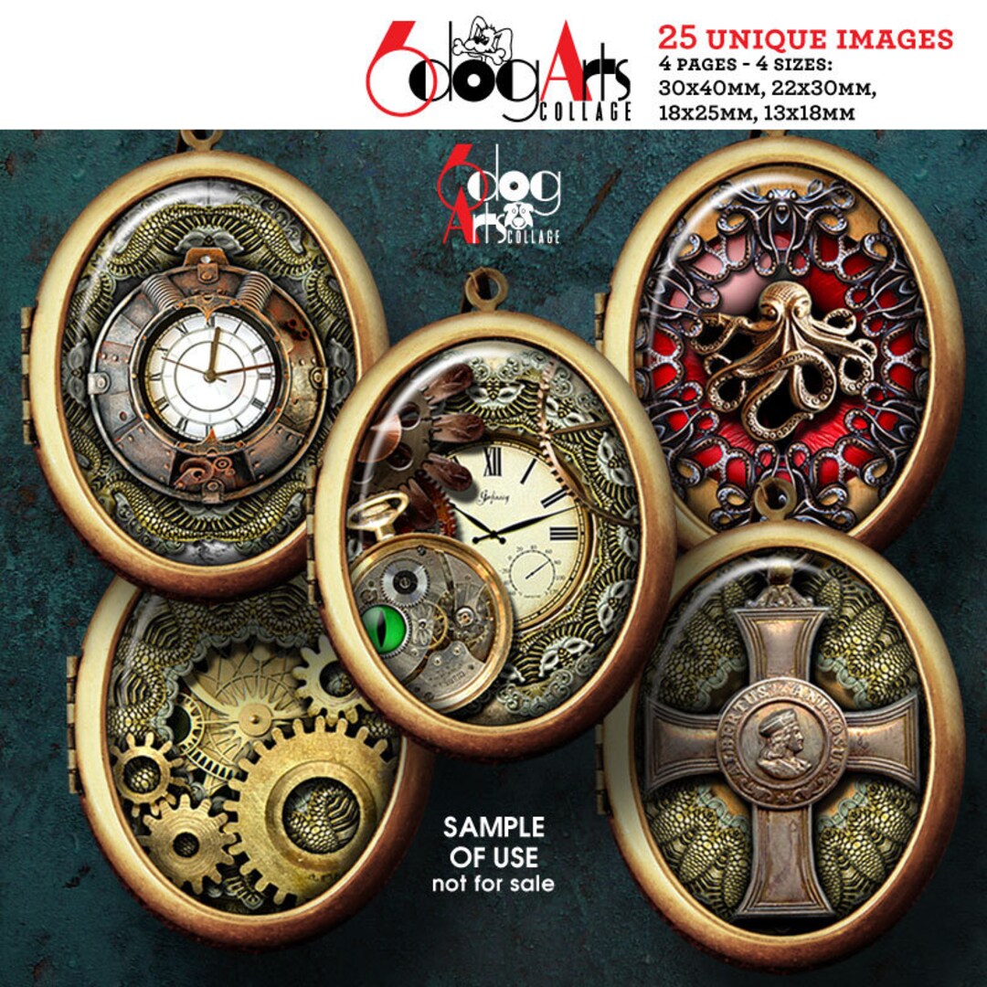 Steampunk Designs Digital Collage Sheets Printable Download for ...