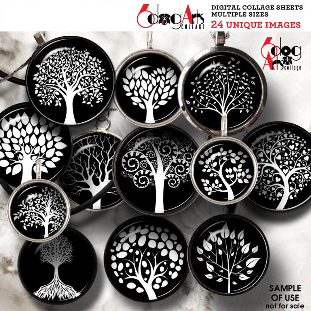 Tree of Life Digital Collage Sheets Printable Downloads for Bottle Caps ...