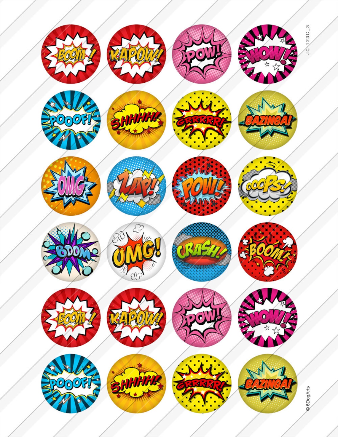 Comic Book Exclamations Digital Collage Sheets Printable Download ...