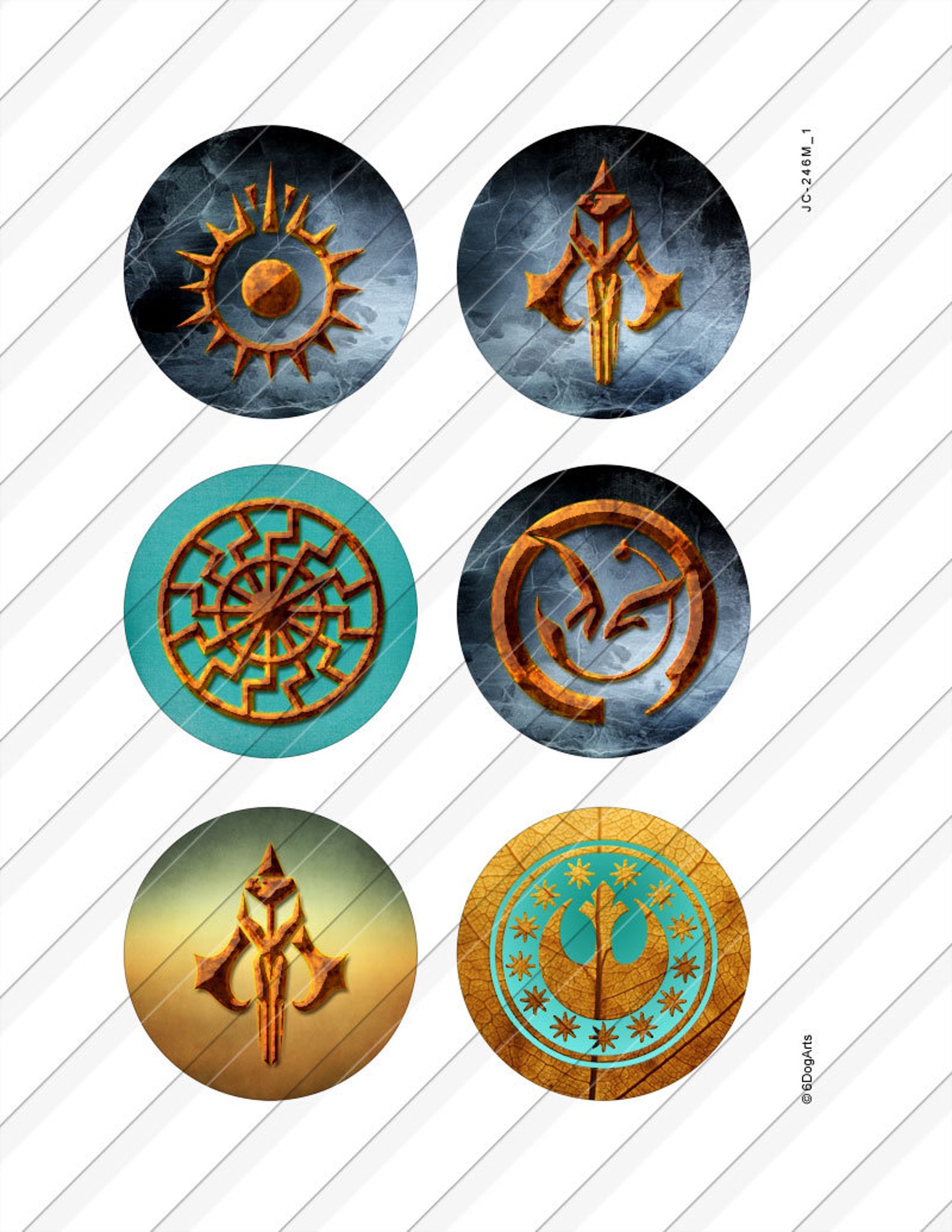 Star Wars Emblems Digital Collage Sheets 2.625" 1.85" 1.629" 1.313 ...