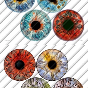 4" Circles Realistic Eye Irises Digital Collage Sheets Printable ...