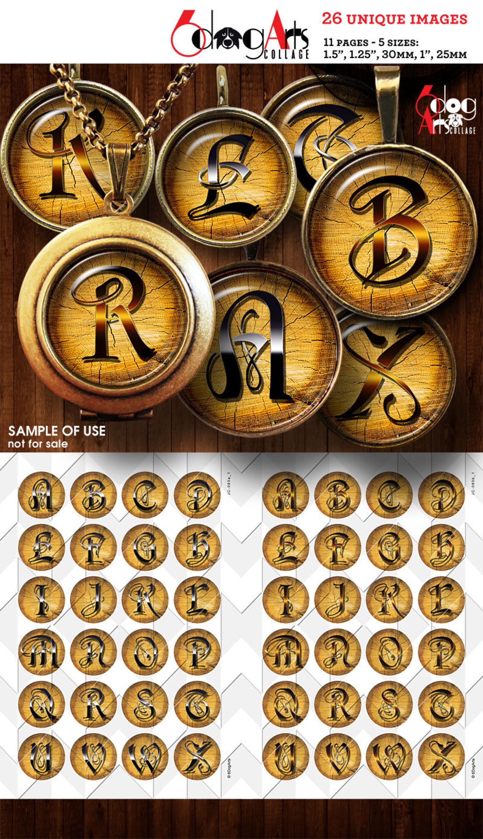 Metal Alphabet Digital Collage Sheets Printables for Bottle Caps ...