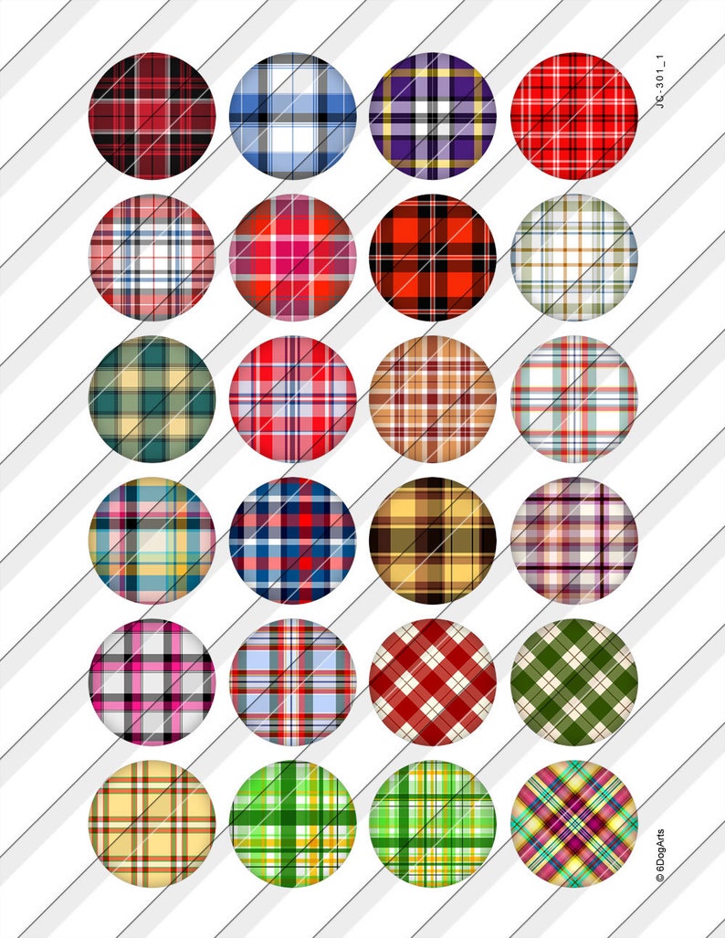 Plaid Patterns Digital Collage Sheets Printable Downloads for Bottle ...