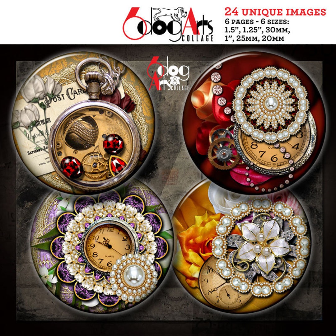 Jewels Digital Collage Sheets Printable Downloadable - Pendants Glass ...