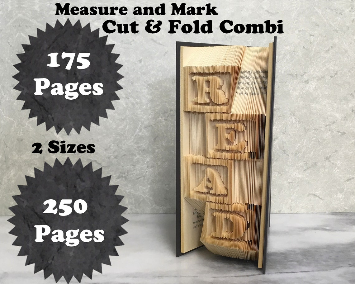 Book Folding Pattern READ Letter Blocks Cut&fold Combi 2 | Etsy