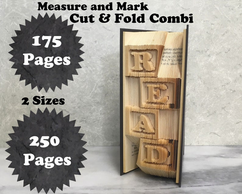 Book Folding Pattern READ Letter Blocks Cut&Fold Combi 2 | Etsy