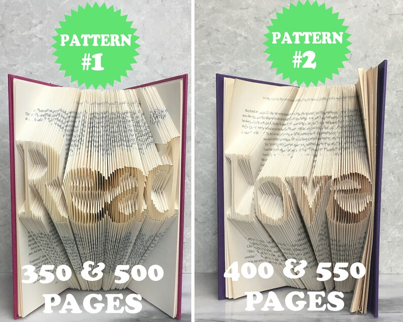 Book Folding Pattern Set 10 Popular Words Fold Only | Etsy