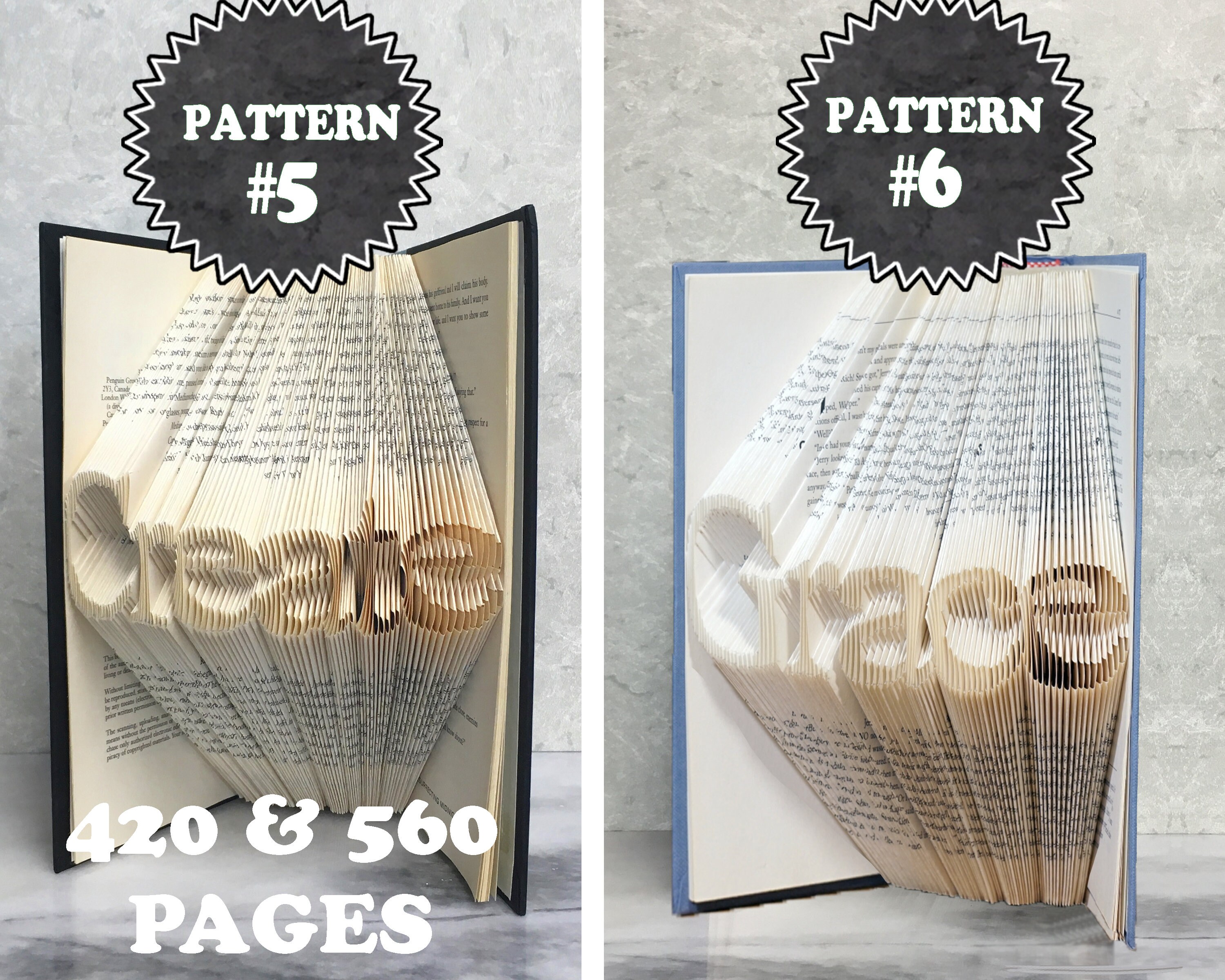 Book Folding Pattern Set 10 Popular Words Fold Only - Etsy