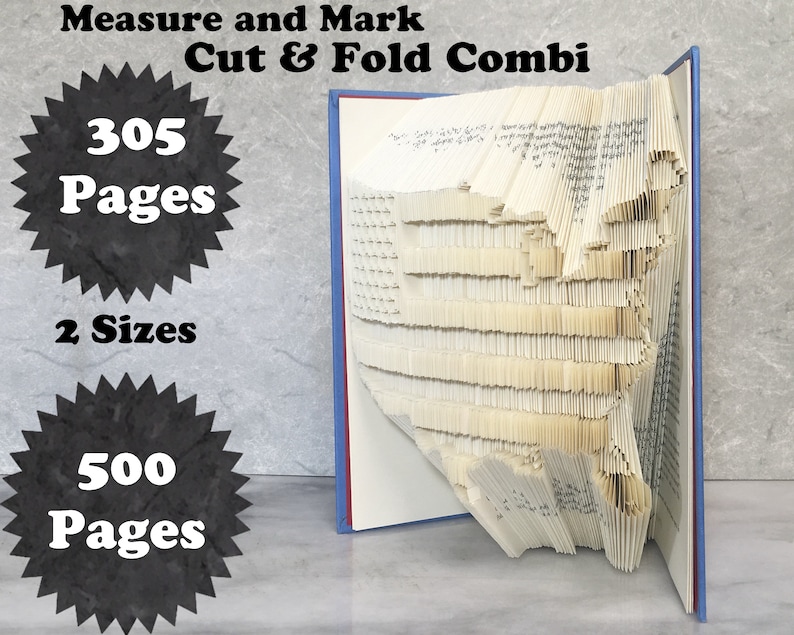 Book Folding Pattern - US Flag Map - Cut&fold Combi - 2 Sizes ...