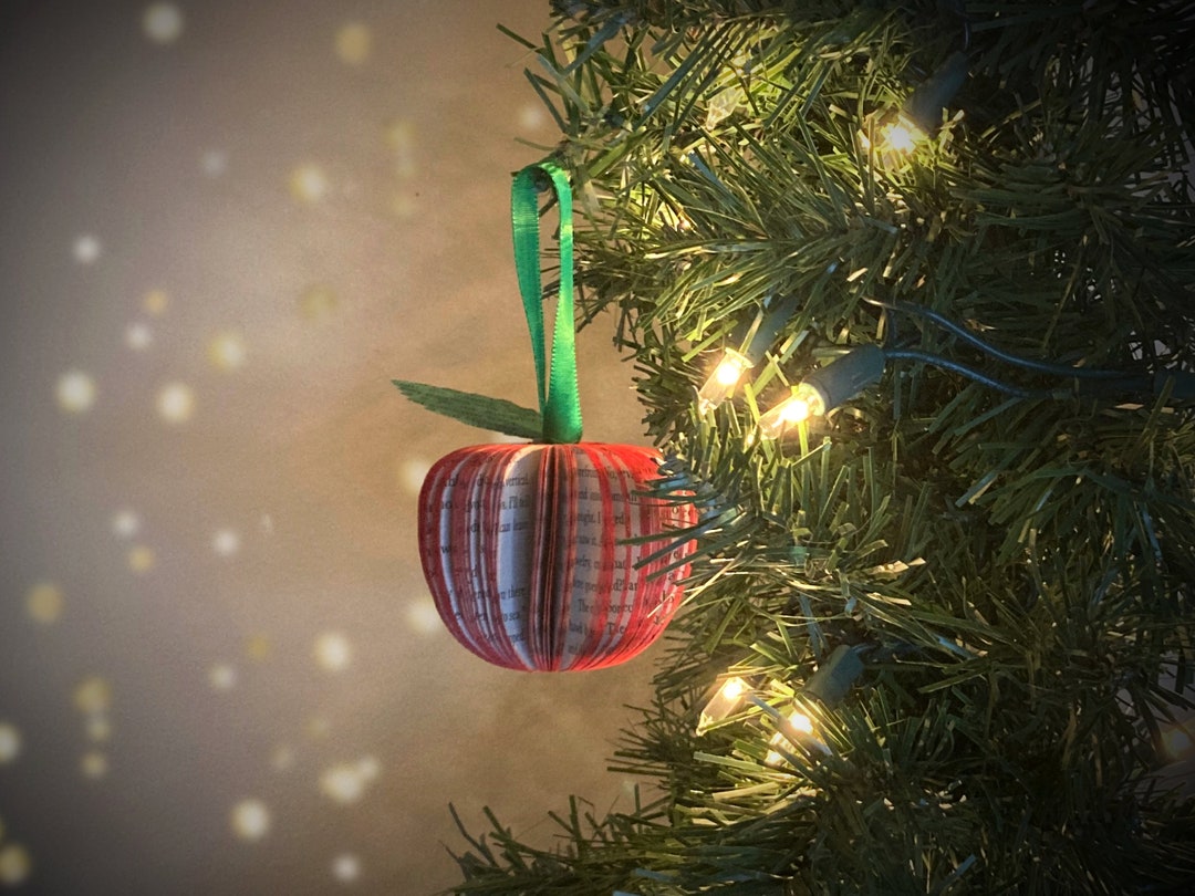 Apple Book Page Ornament 3D Apple Book Ornament Christmas Apple Book ...