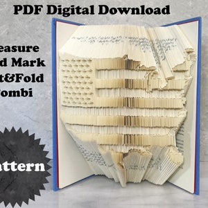 Book Folding Pattern - US Flag Map - Cut&fold Combi - 2 Sizes ...