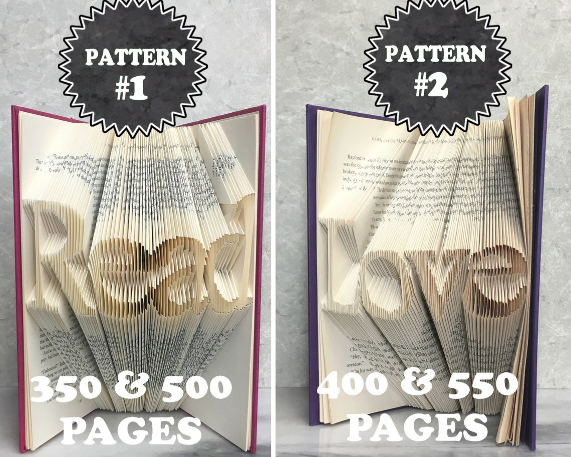Book Folding Pattern Set 10 Popular Words Fold Only - Etsy