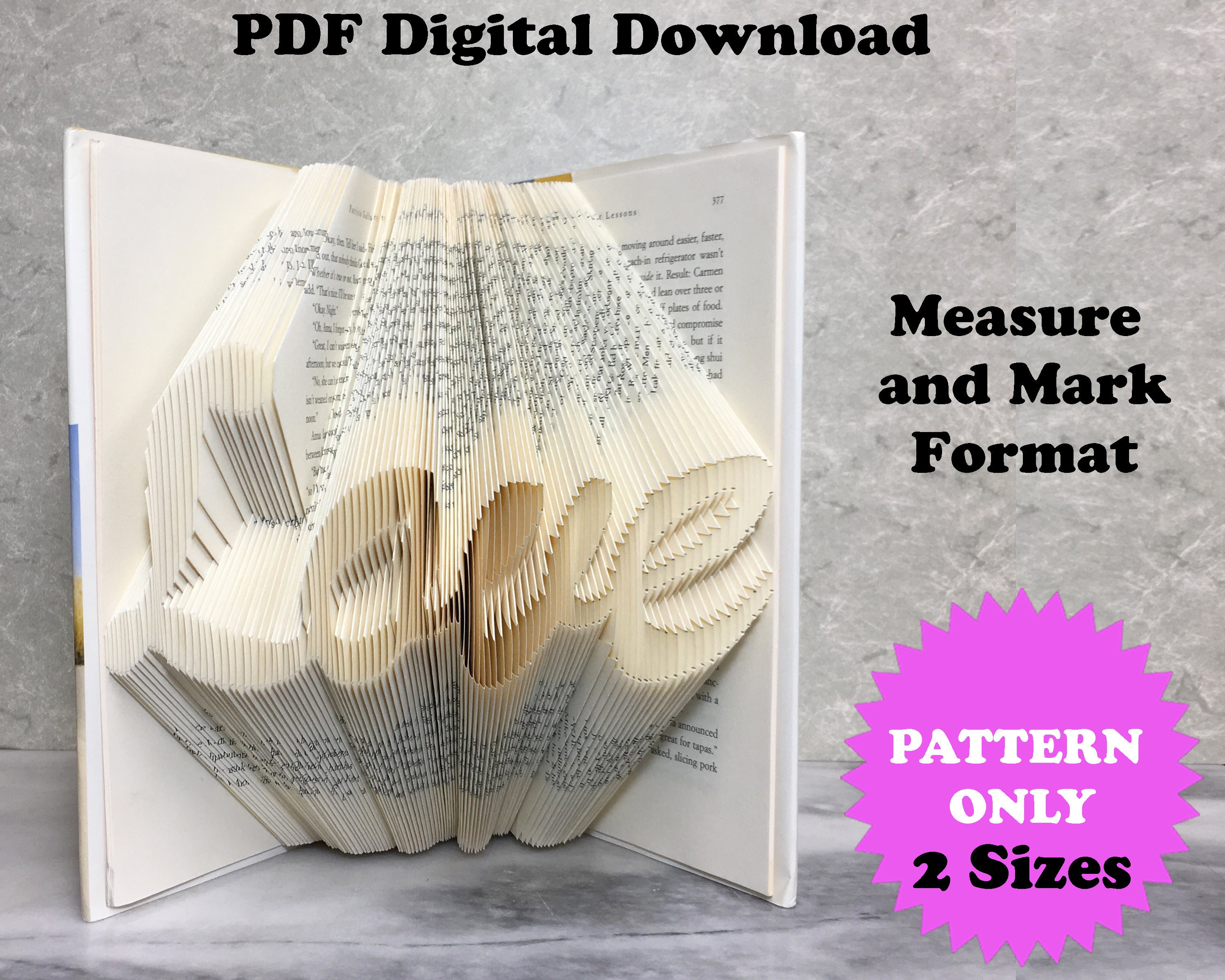 Book Folding Pattern Love Script Fold Only Pattern 2 | Etsy