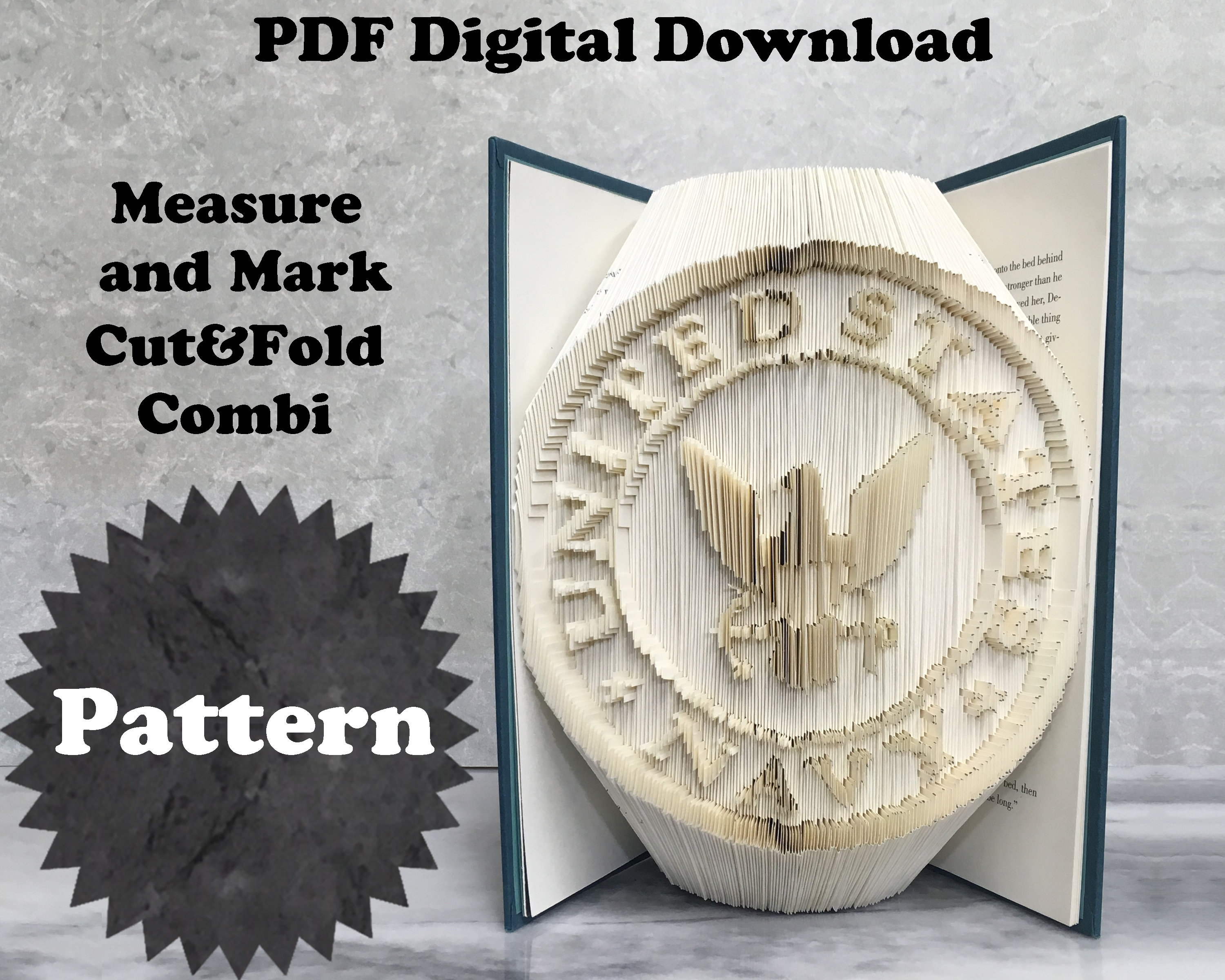 Book Folding Pattern US Navy Emblem Cut&fold Combi 2 | Etsy