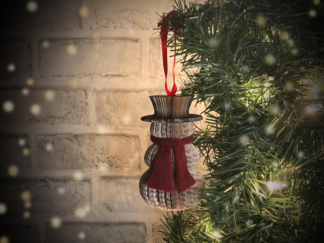 Snowman Gift for Christmas Snowman for Readers Book Ornament for ...