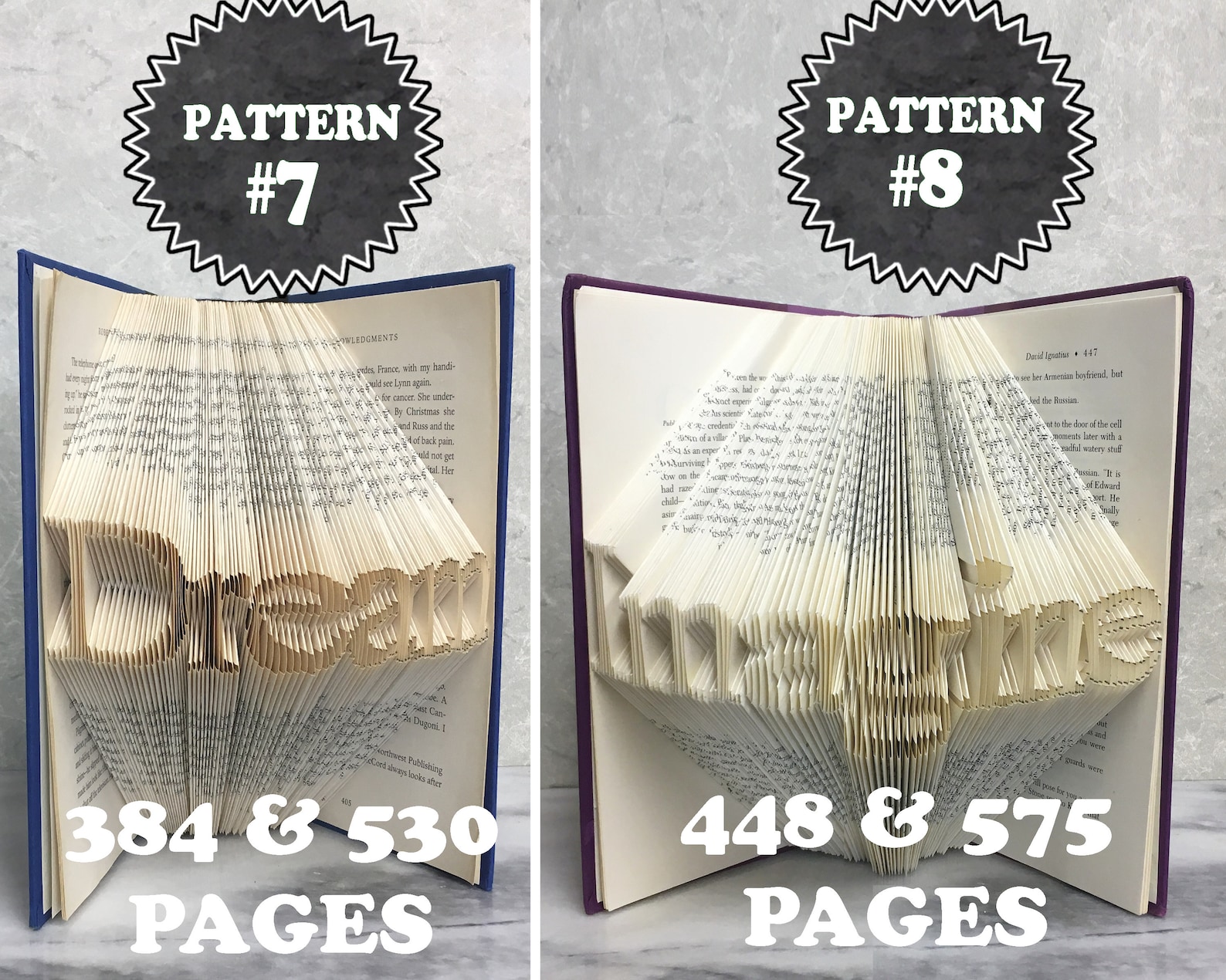 Book Folding Pattern Set 10 Popular Words Fold Only - Etsy