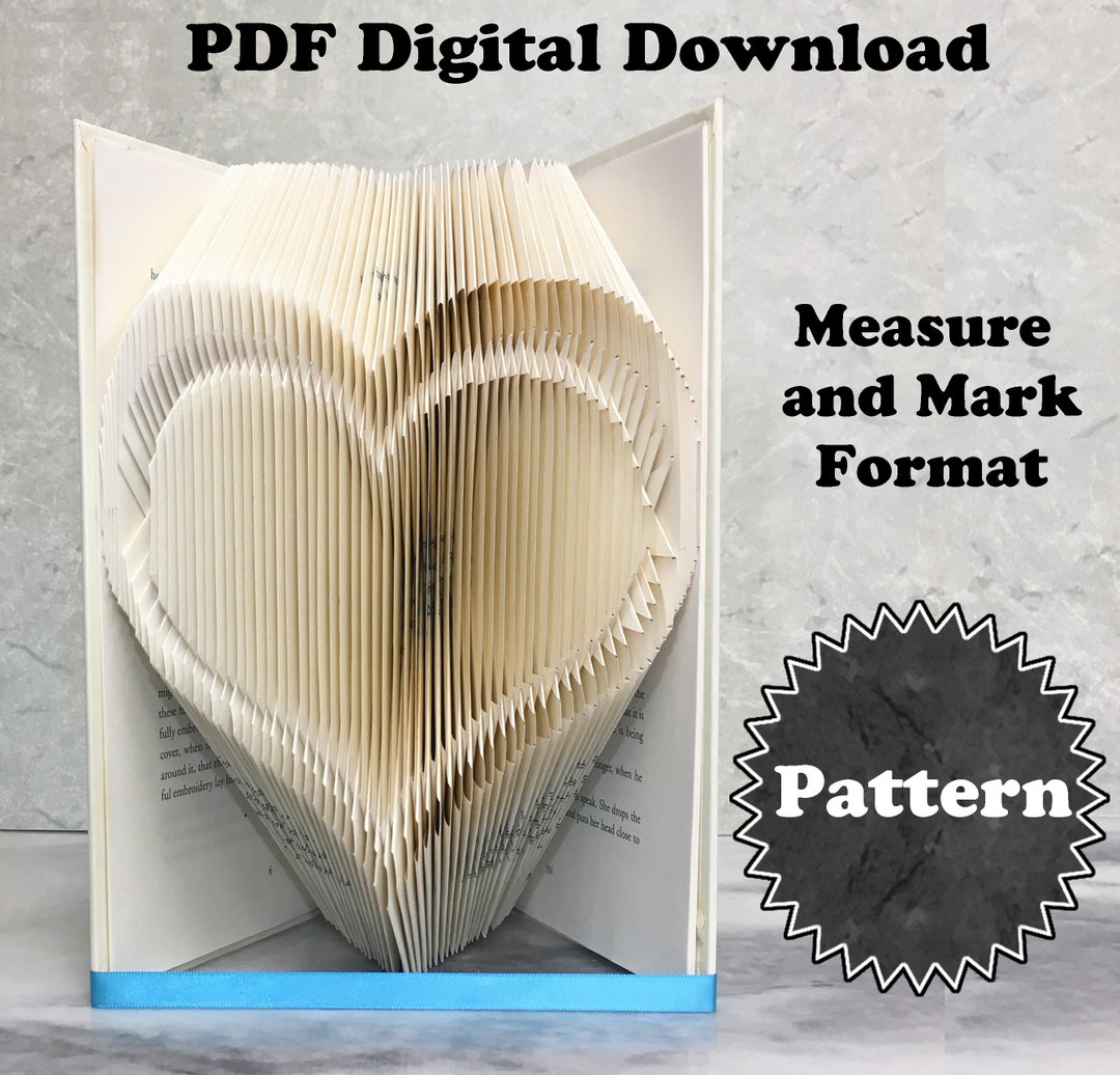 Book Folding Pattern - Heart in a Heart - Fold Only - 2 Sizes ...