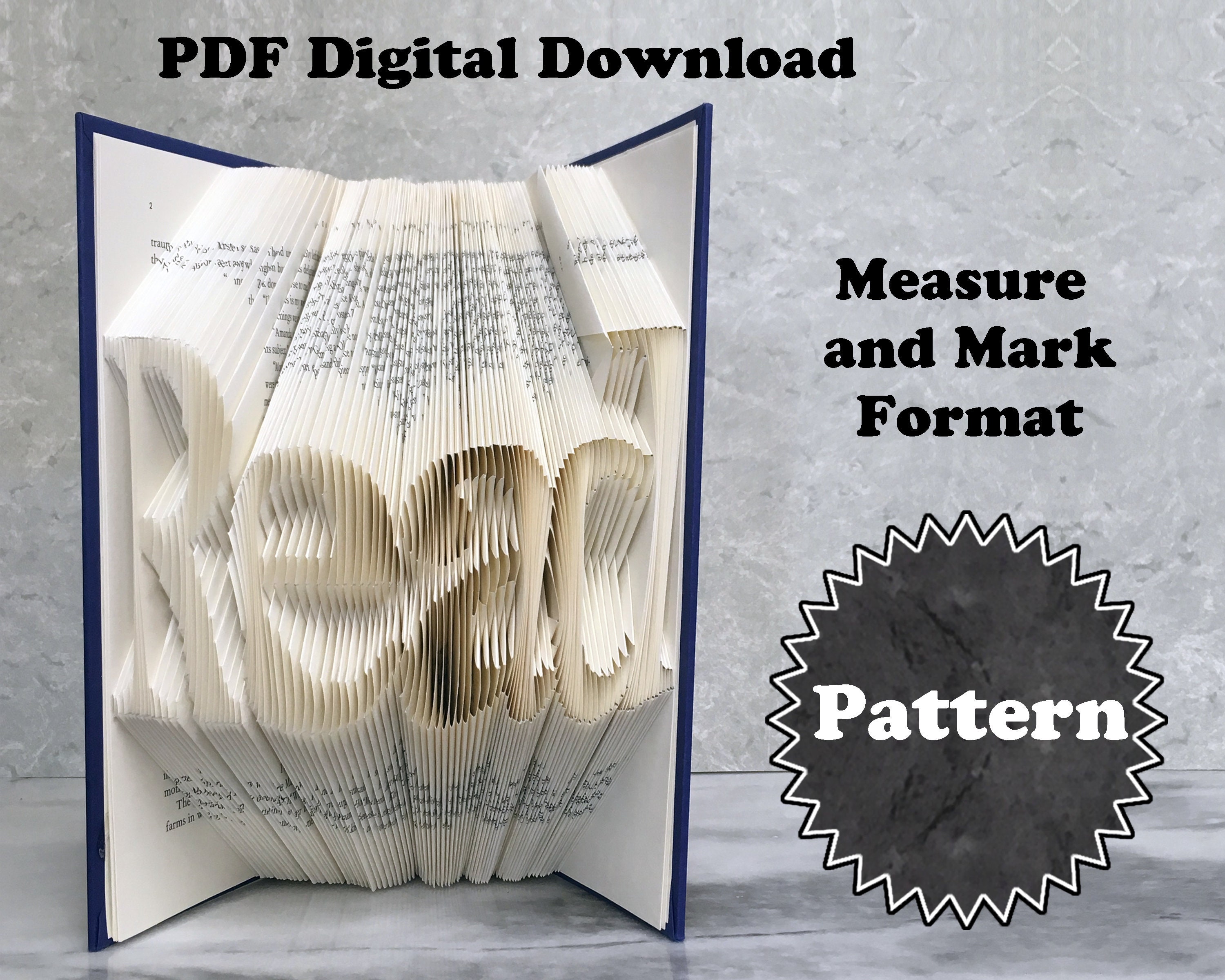 Book Folding Pattern Read Bold Fold Only 2 Sizes - Etsy