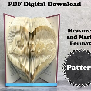 Book Folding Pattern - Love in a Heart - Fold Only - 2 Sizes - Free ...